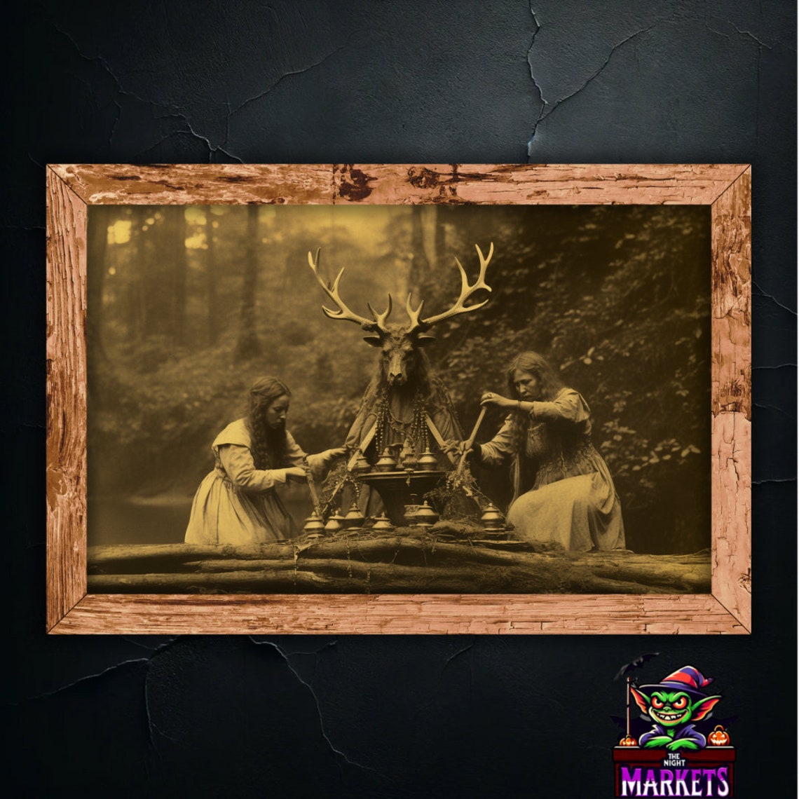 Vintage Druid Ritual Gothic Picture of Spooky Forest Magic - Etsy