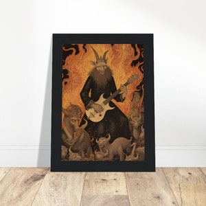 Heavy Metal Devil Goat Guitarist Poster: Satanic Rock and Roll in ...