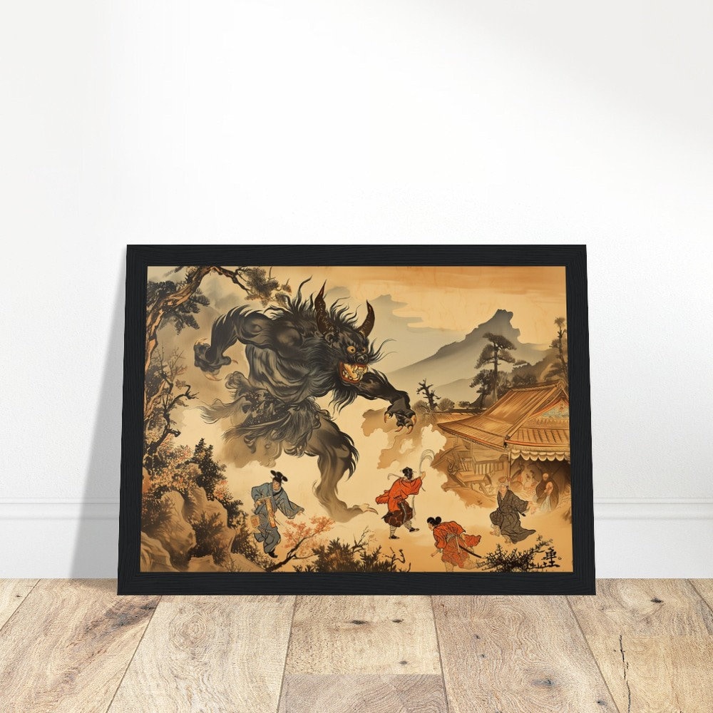 Oni Devil Historical Painting Oni Demon Vintage Japanese Demon Painting ...