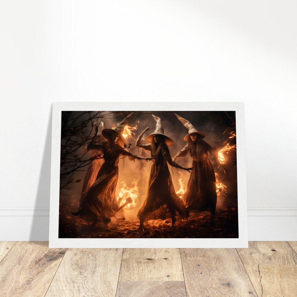 Gothic Dancing Witches Wall Art Spooky Picture of Witches' Ritual Dance ...