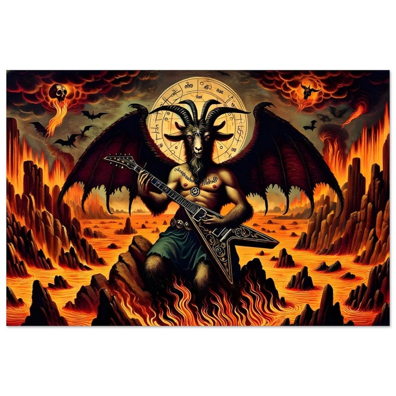 Baphomet Satanic Goat Poster - Tenacious D Inspired Rock and Roll Devil ...