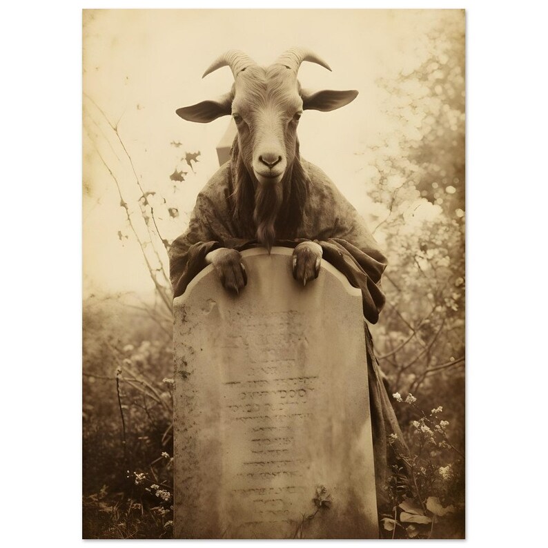 Satanic Goat - Tombstone Preparations - Gothic Vintage Photo - Etsy