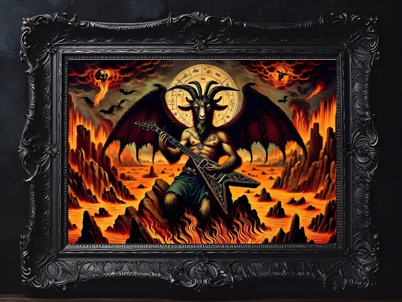 Baphomet Satanic Goat Poster Tenacious D Inspired Rock and Roll Devil ...