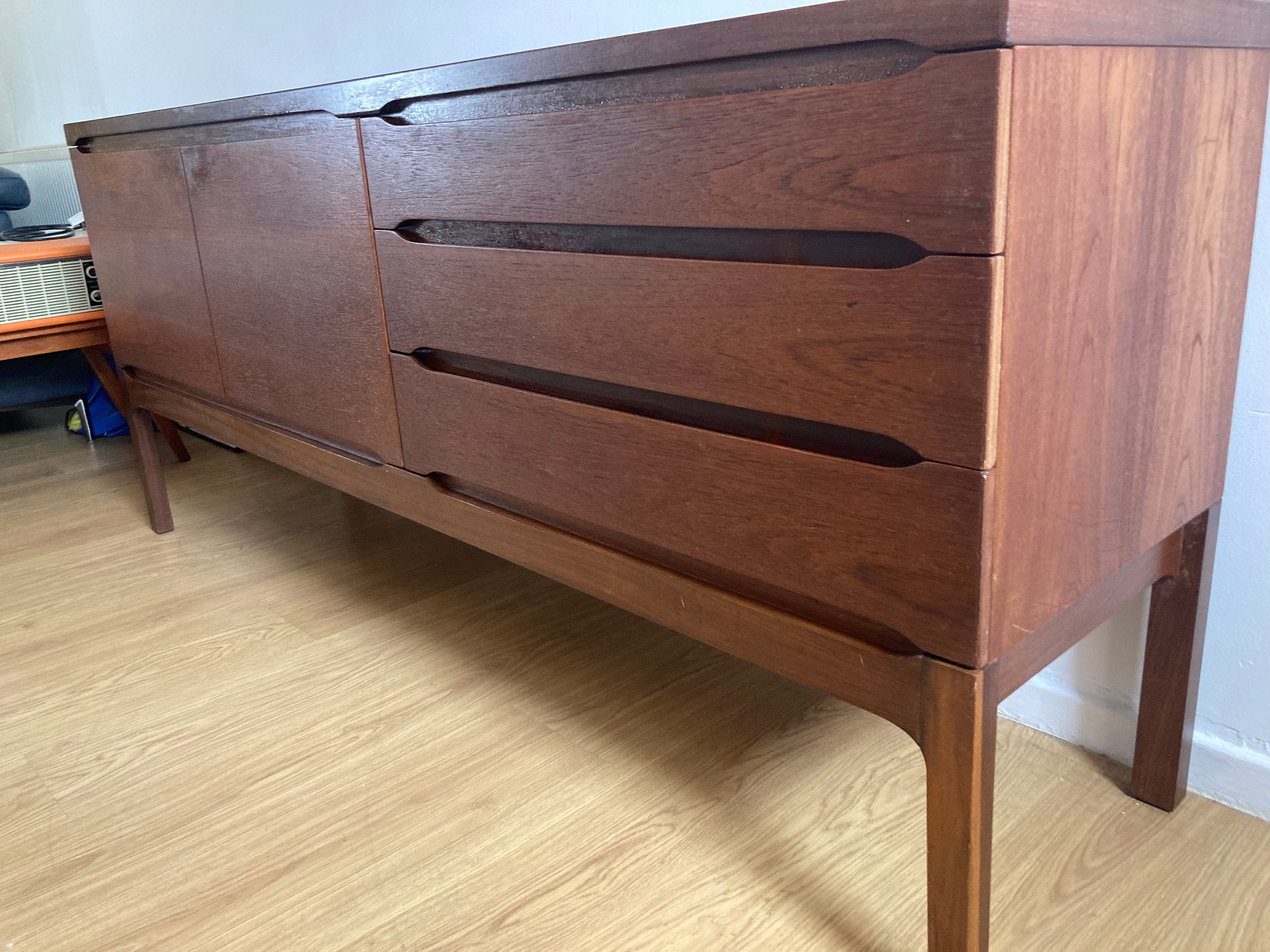 Meredew Mid Century Sideboard Dark Teak Finish - Etsy UK