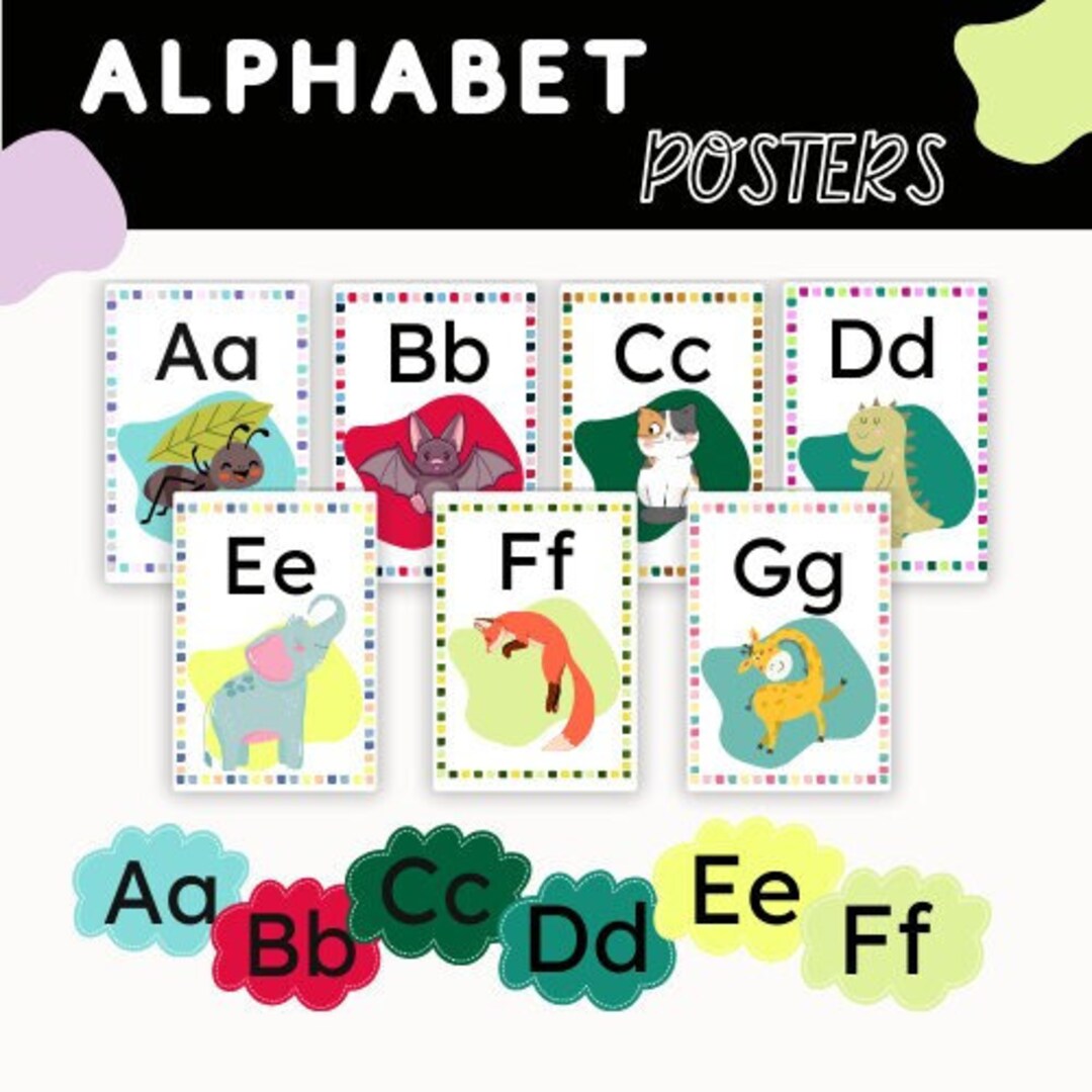 Adorable Alphabet Posters! Educational, Cute, Colourful Design, and ...