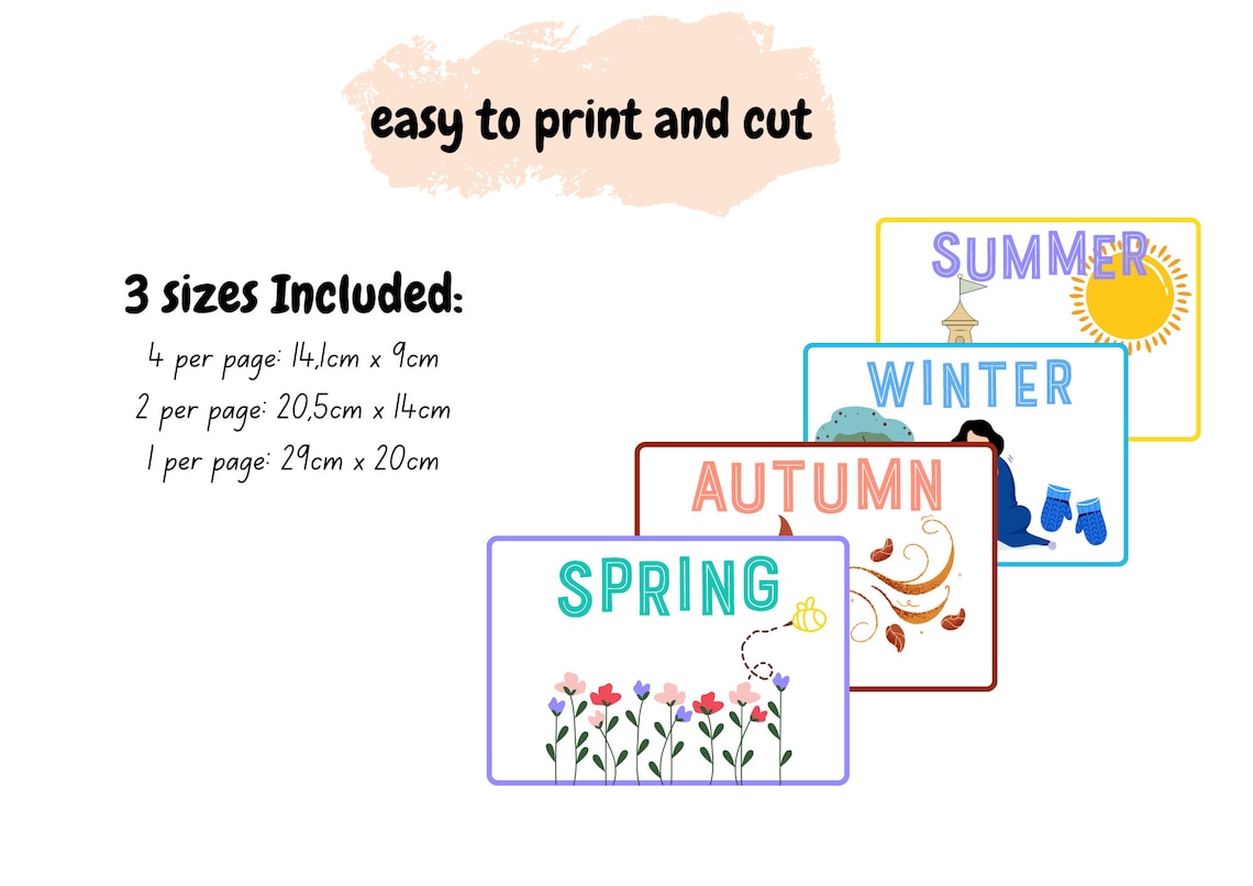 Seasons Flashcards, Seasons of the Year, Four Seasons, Seasons Chart ...
