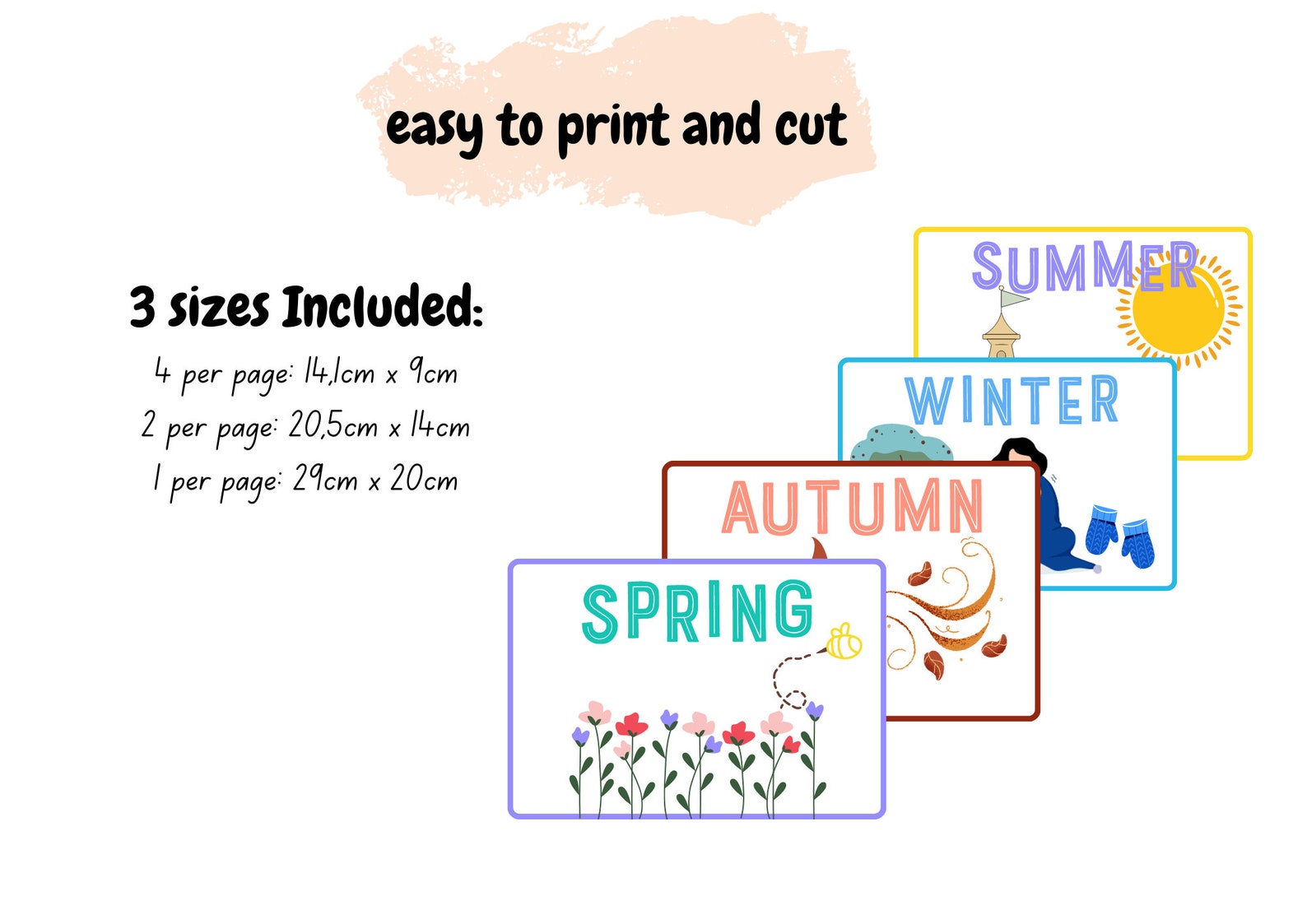 Seasons Flashcards, Seasons of the Year, Four Seasons, Seasons Chart ...