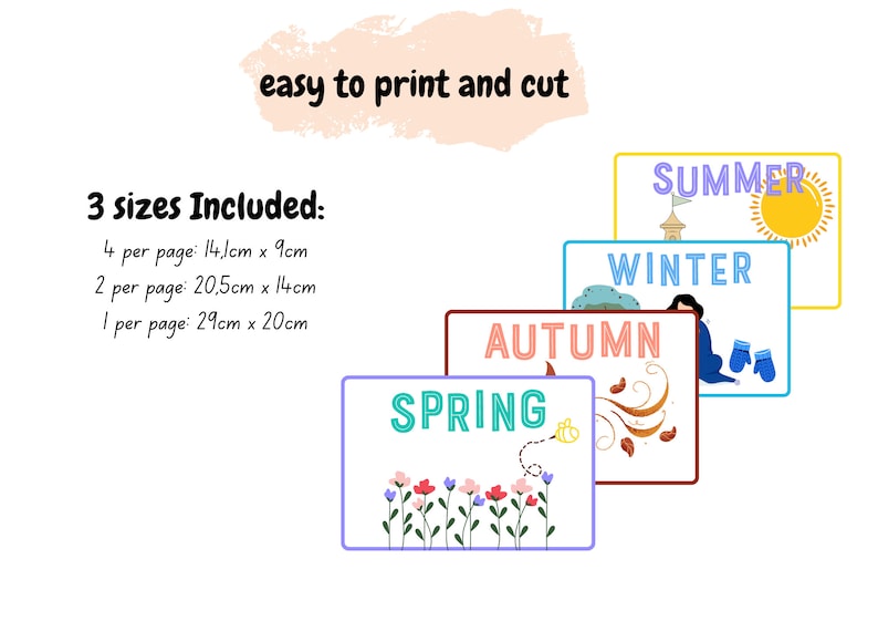Seasons Flashcards, Seasons of the Year, Four Seasons, Seasons Chart ...