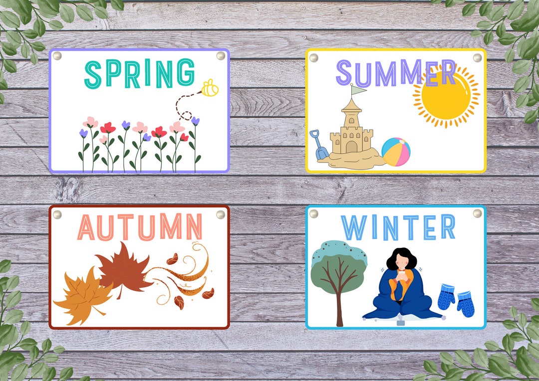 Seasons Flashcards, Seasons of the Year, Four Seasons, Seasons Chart ...