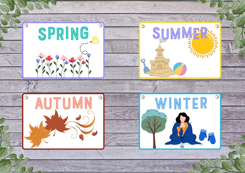 Seasons Flashcards, Seasons of the Year, Four Seasons, Seasons Chart ...