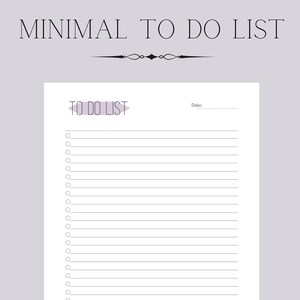 Minimal to Do List Printable Task List Template - Etsy