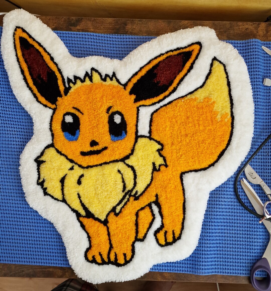 Pokemon Eevee Handmade Fluffy Tufted Rug. Custom Gift for - Etsy