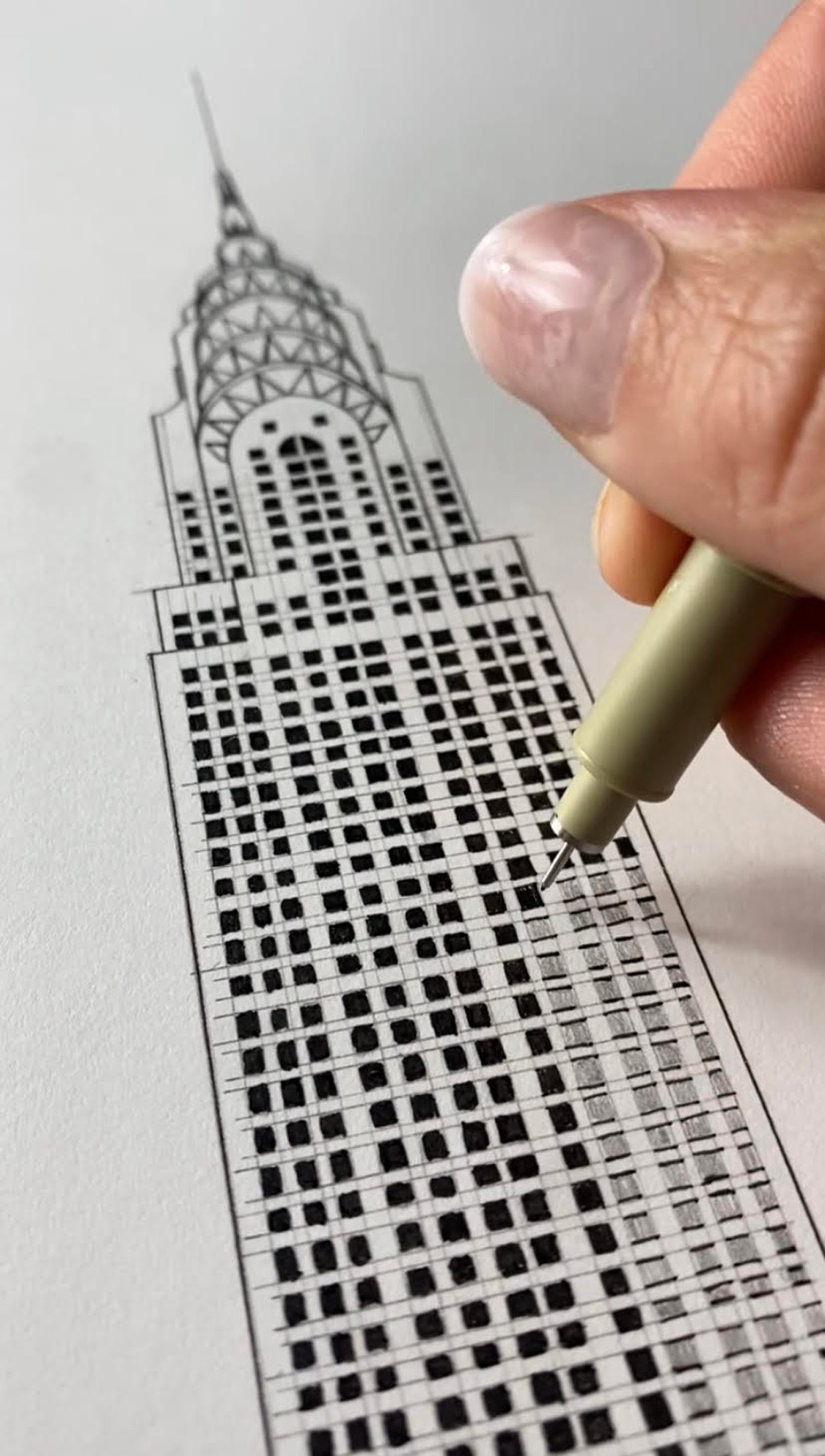 Chrysler Building Ink Drawing | NYC Art Print - Etsy
