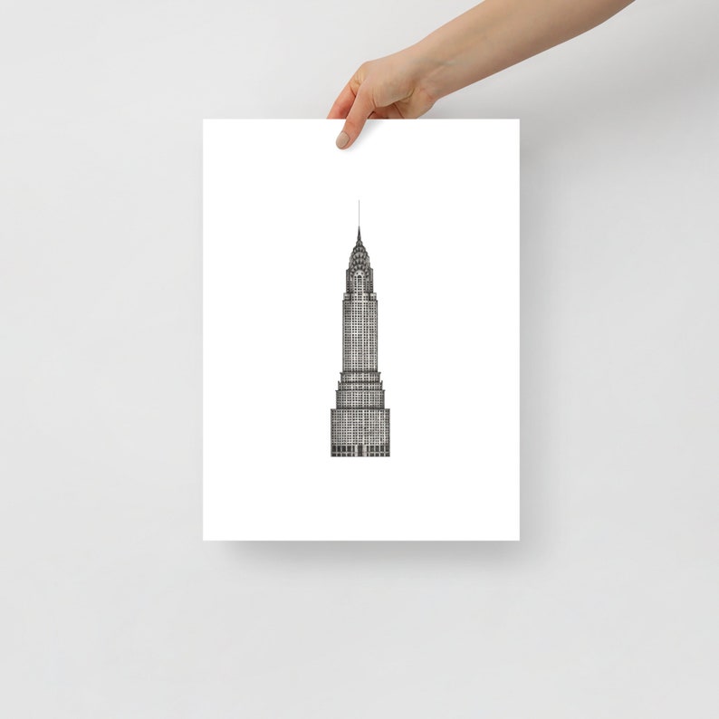 Chrysler Building Print | NYC Iconic Landmark | New York Travel Poster ...
