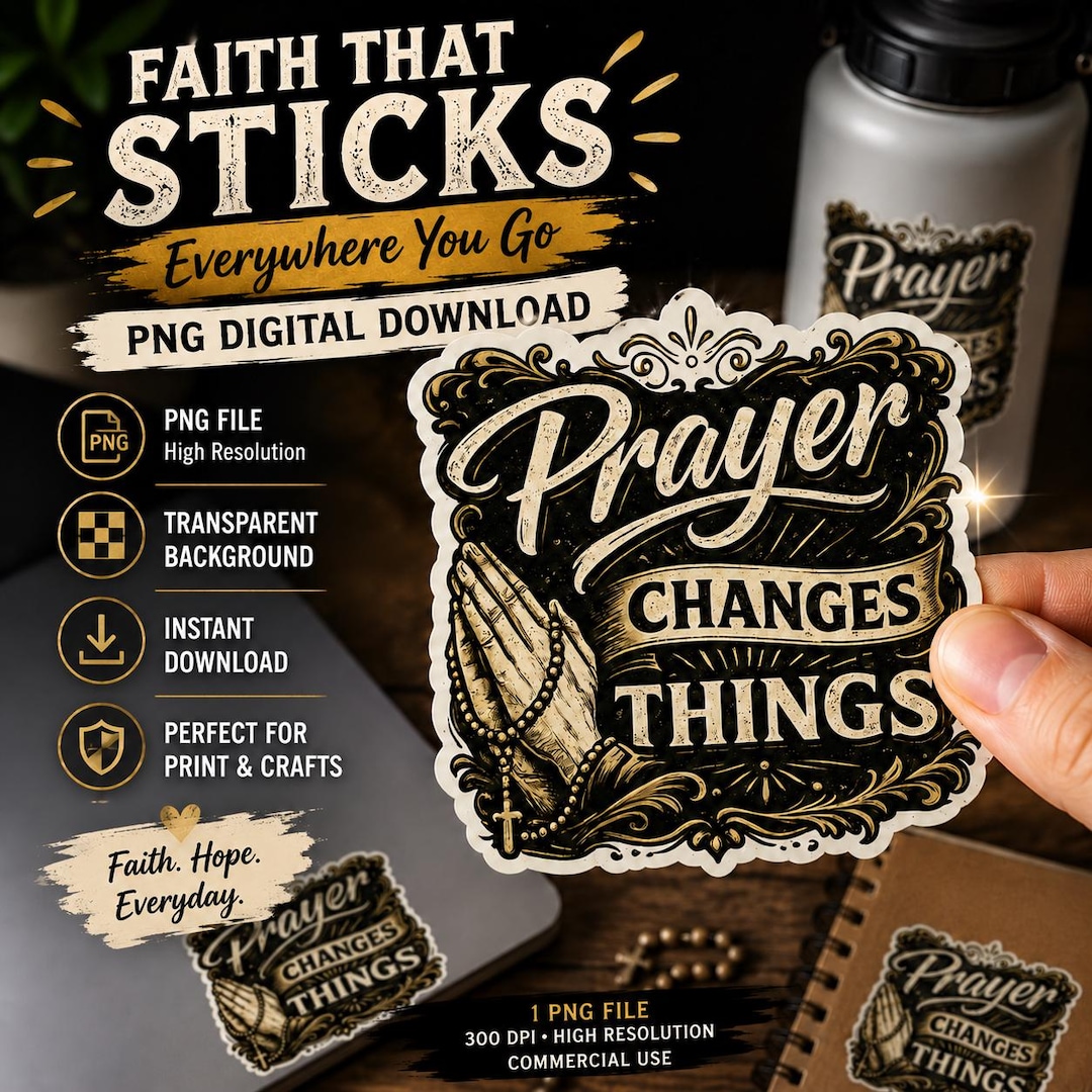 Christian Prayer Changes Things PNG, Faith Sticker Design (digital ...