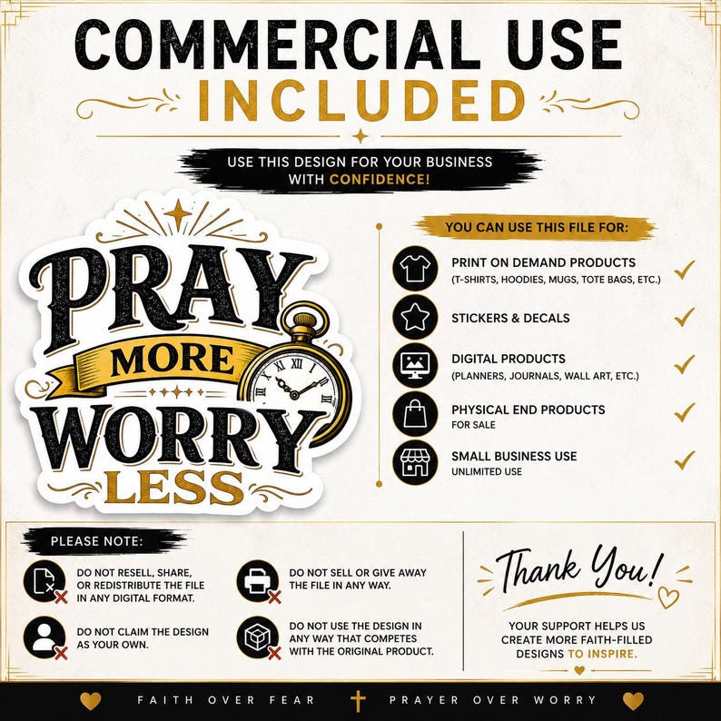 Pray More Worry Less Christian PNG, Faith Quote Sticker Design (digital ...