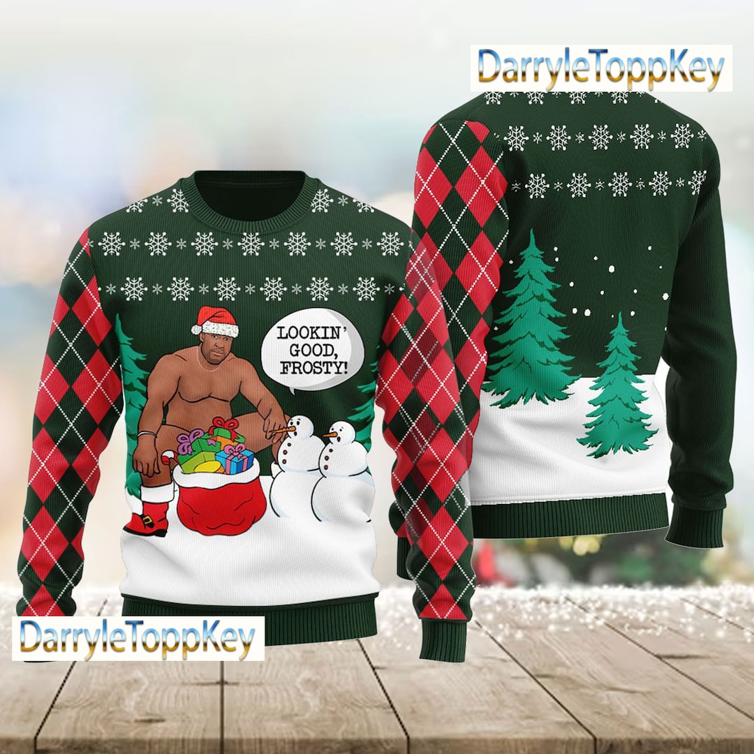 Barry Wood Christmas Ugly Sweater Surprising Frosty Barry - Etsy