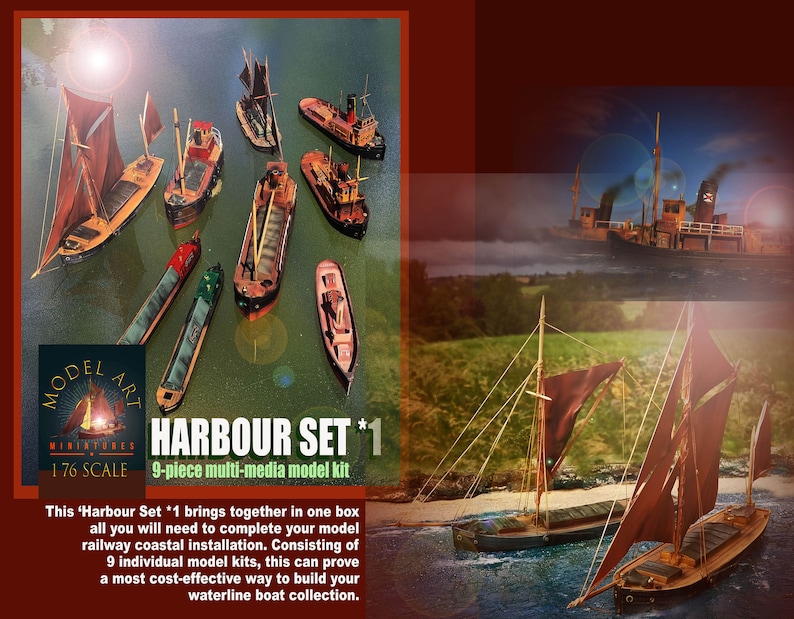 Harbour Set 1. Model Boat Collection Cast in Resin -1/76 Scale - Etsy