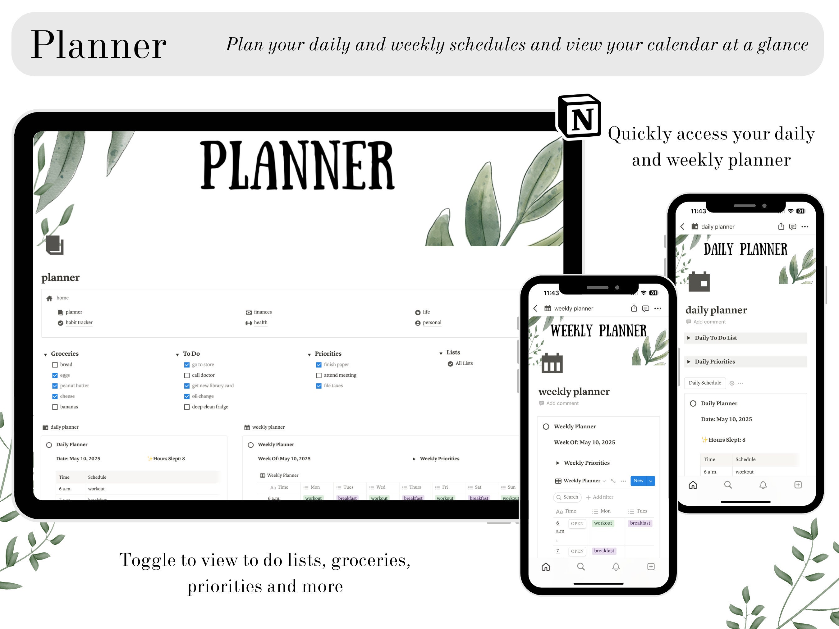 The Ultimate Notion Planner Template, Notion Template, Notion Life ...