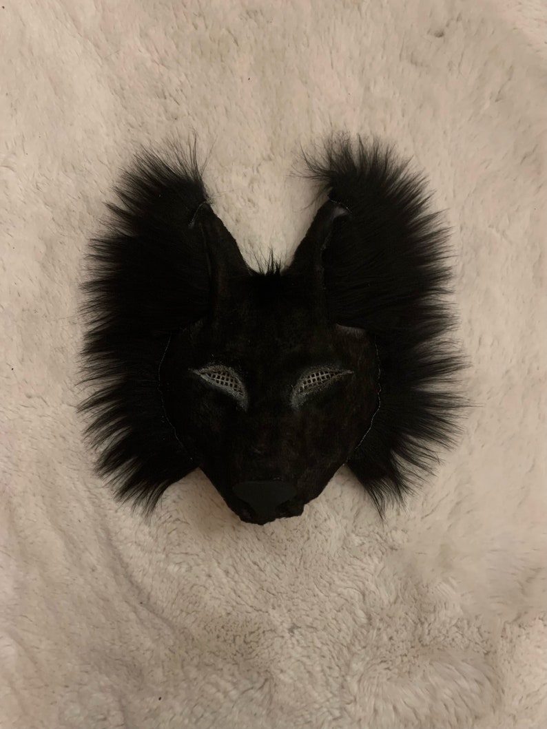 Black Wolf Mask - Etsy UK
