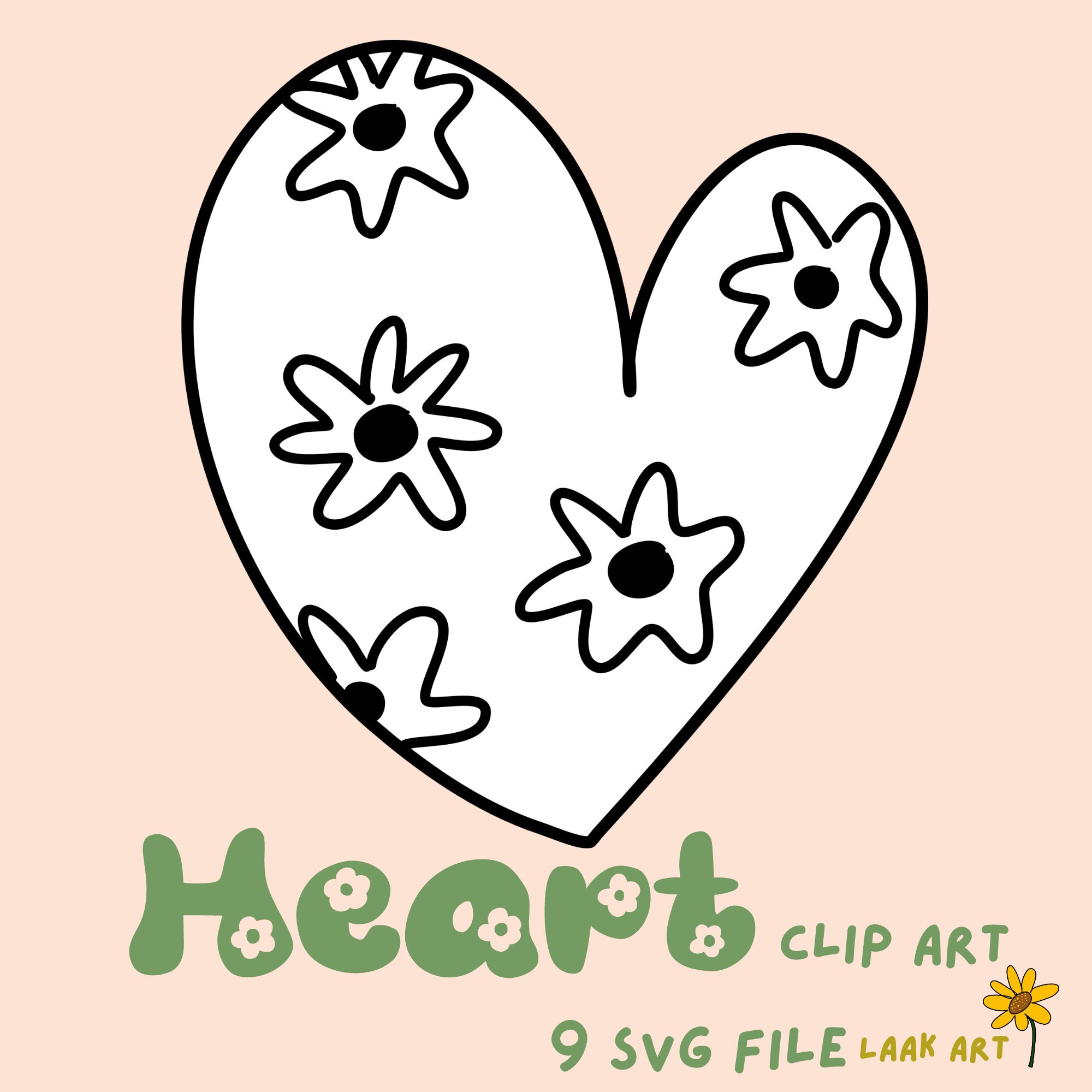 Heart Doodle Svg Set - Etsy