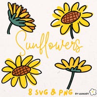 Sunflower Doodle Alphabet Set - Etsy