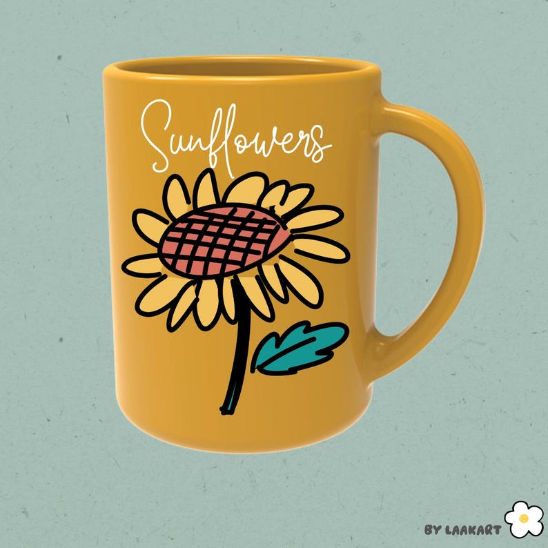 Sunflowers Cute Doodle SVG and PNG - Etsy