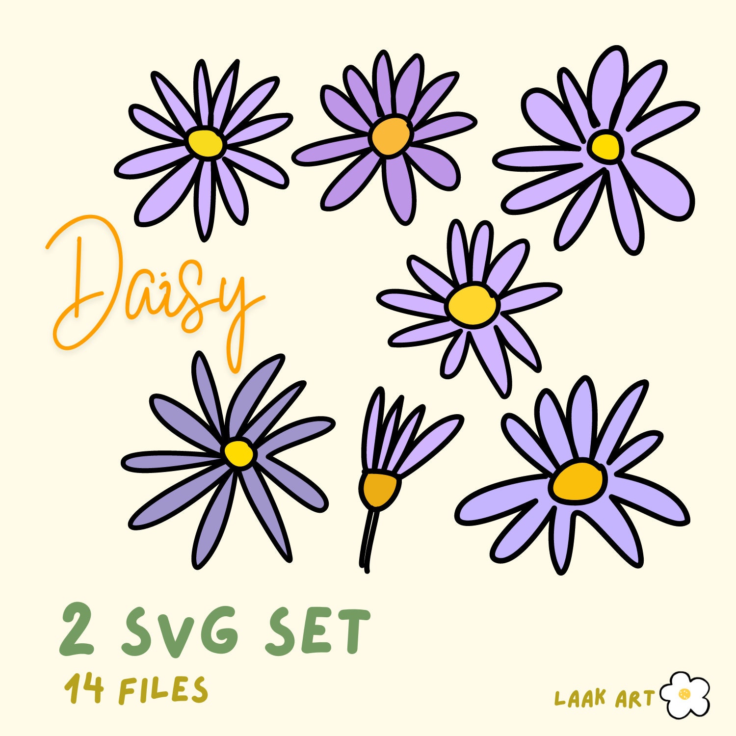 Daisy Doodle Set - Etsy