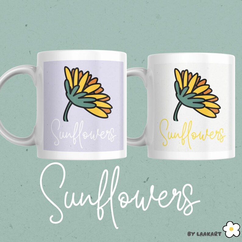 Sunflowers Cute Doodle SVG and PNG - Etsy