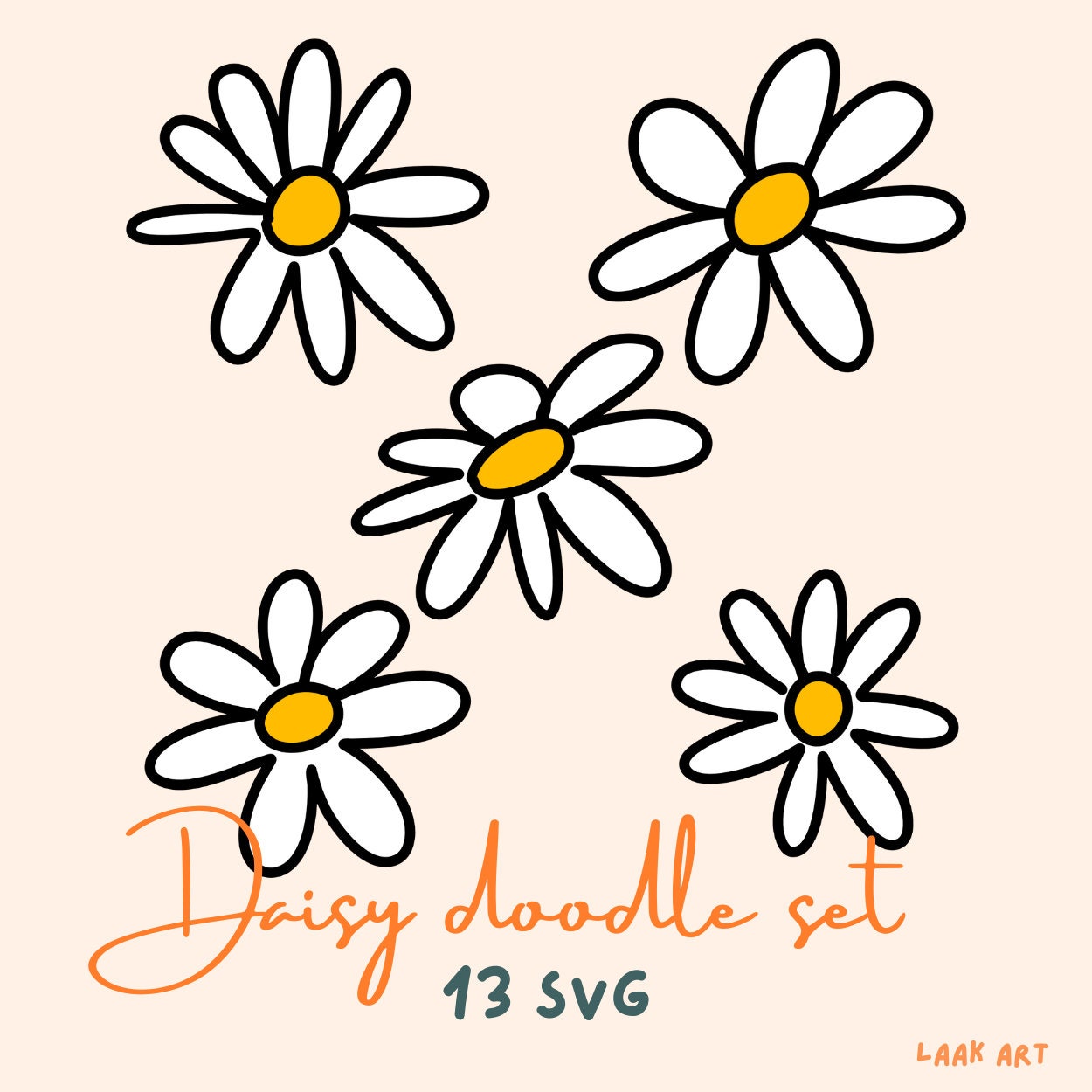 Daisy Doodle Set - Etsy
