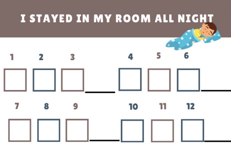 Stay in Bed Reward Chart- Printable Download- DIY- Sticker Chart - Etsy
