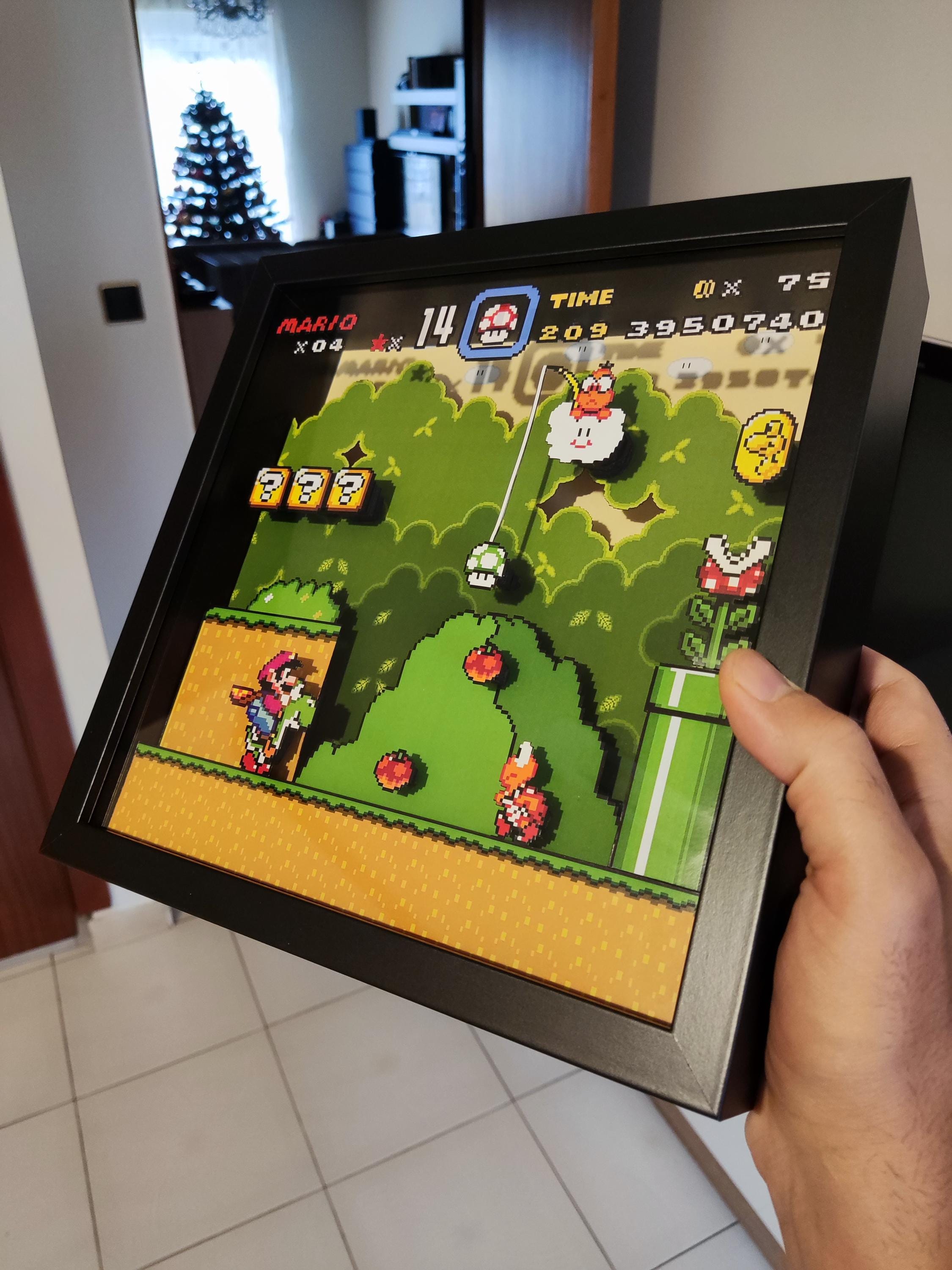 Super Mario World Stage1 3d Shadow Box - Etsy