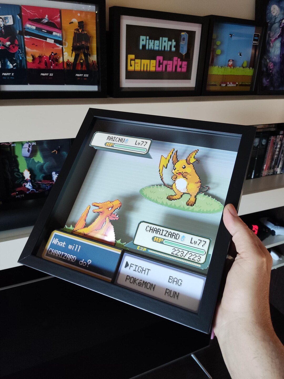 Pokemon Battle Charizard Vs Raichu 3D Shadow Box - Etsy