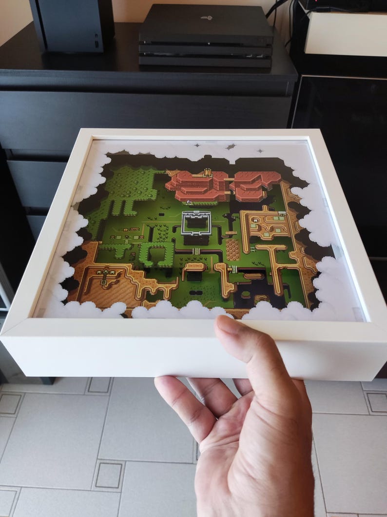 Zelda Hyrule Map 3D Shadow Box - Etsy UK