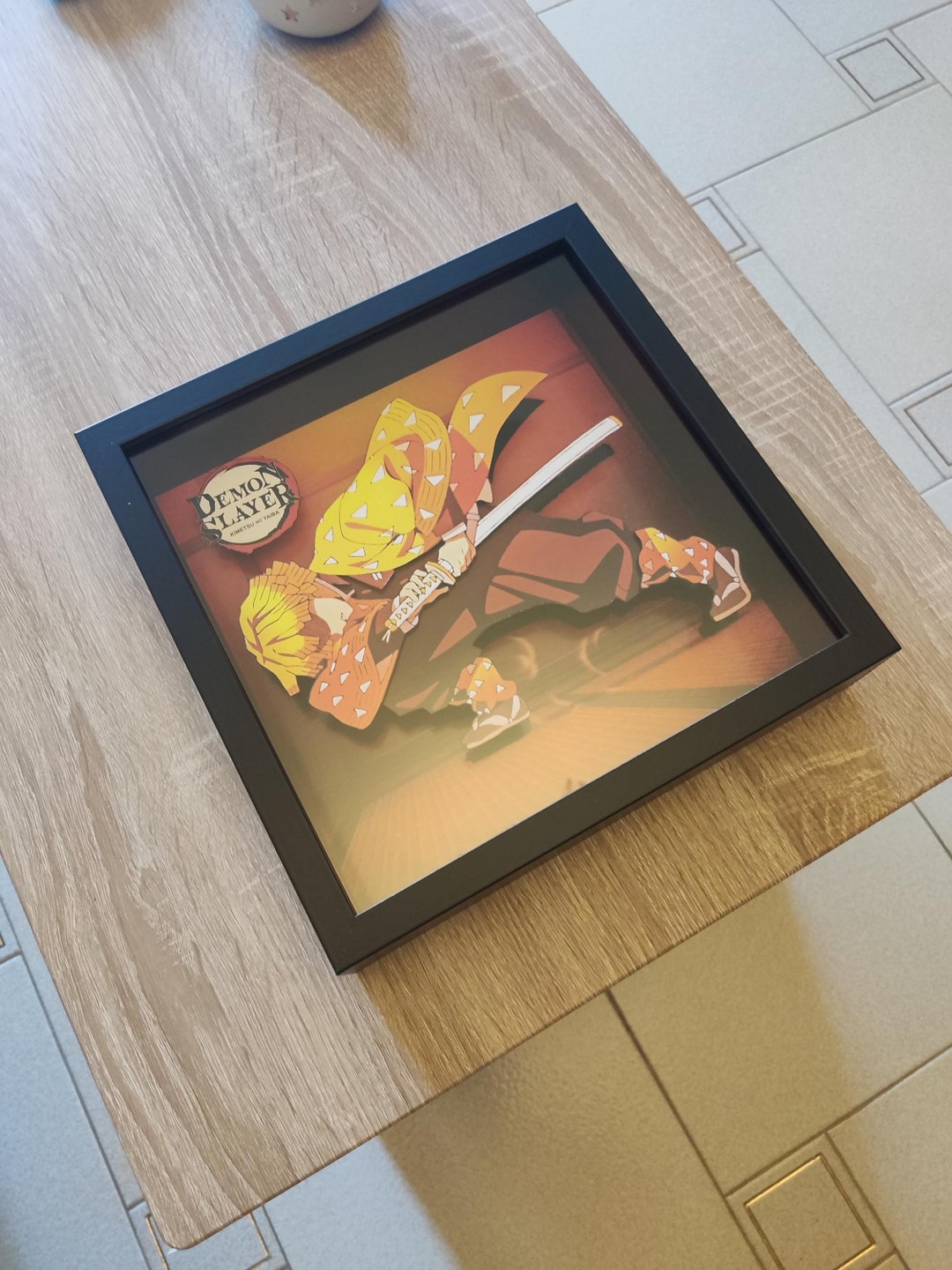 Demon Slayer Zenitsu Agatsuma Shadow Box - Etsy