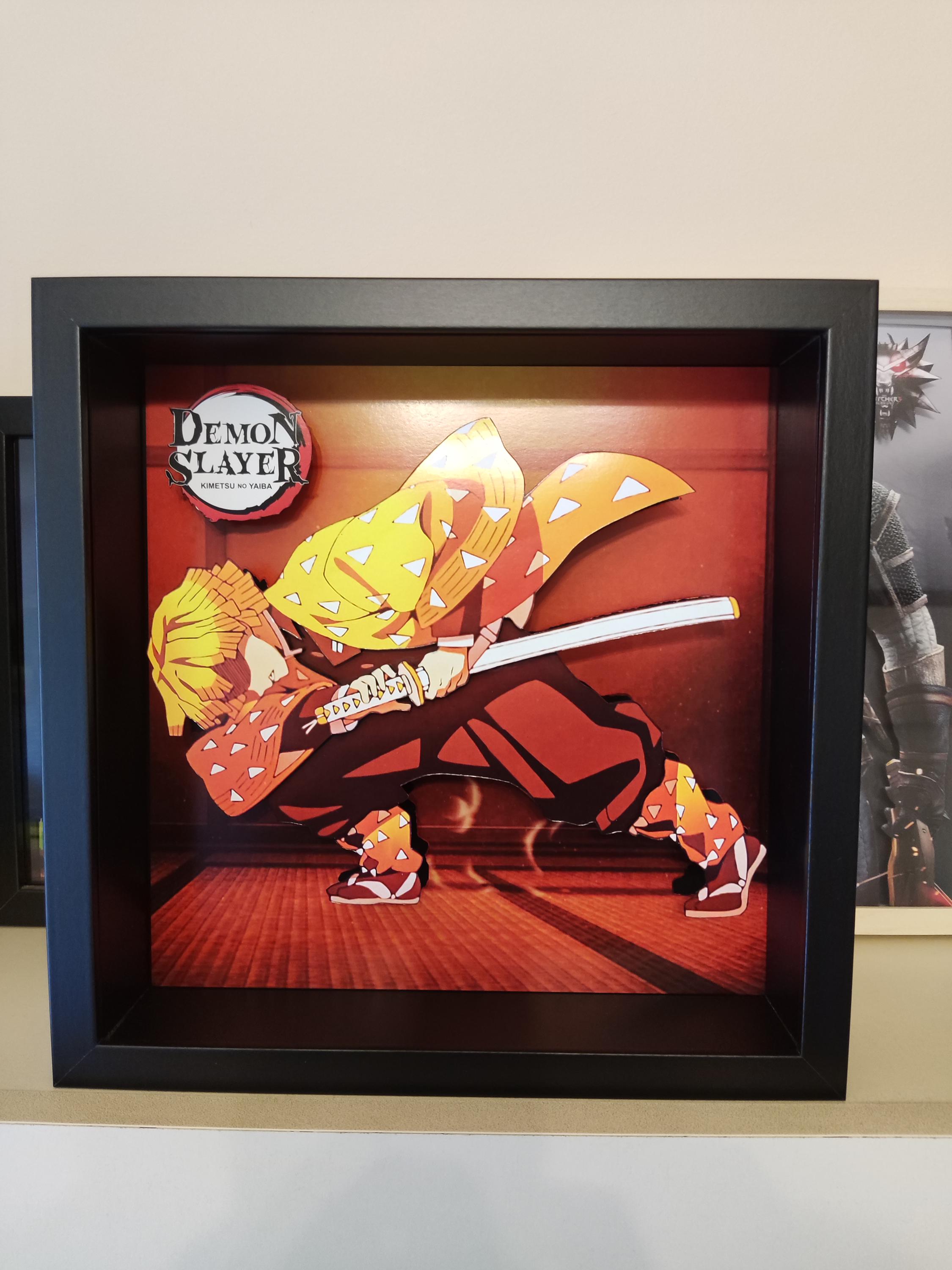 Demon Slayer Zenitsu Agatsuma Shadow Box - Etsy
