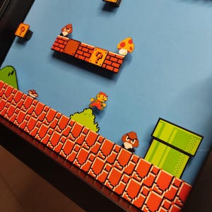 Super Mario Bros 1 3D Shadow Box - Etsy