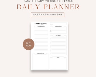 Daily Planner Friday Template Printable A4 PDF Format - Planner ...