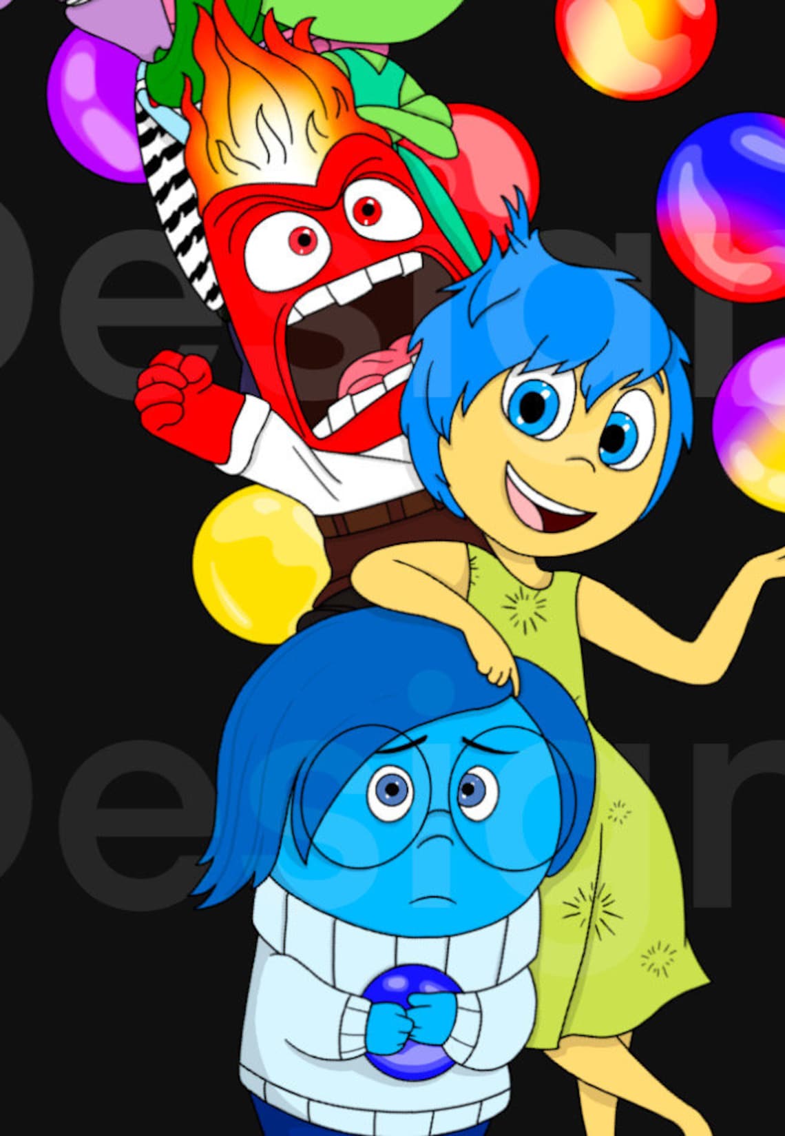 Cartoon Emotions Art Print: Playful Character Poster (digital Download ...