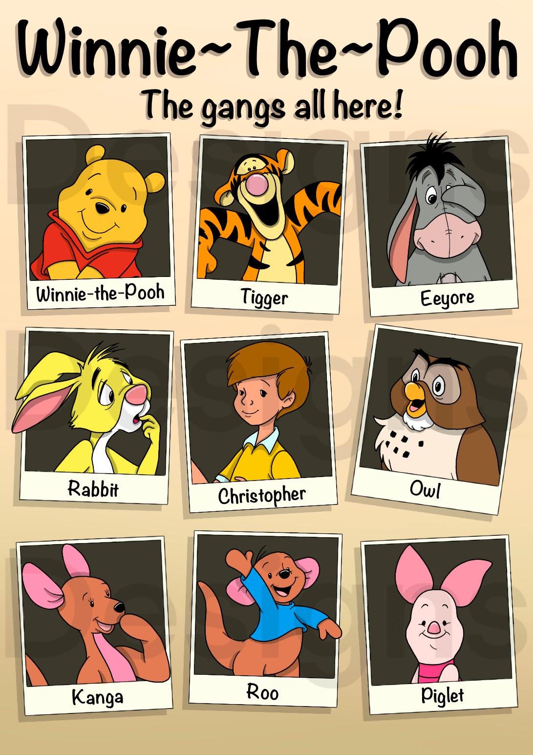 Winnie Bear | Cute Wall Decor, Printable Poster, Cartoon Art, T-shirt ...