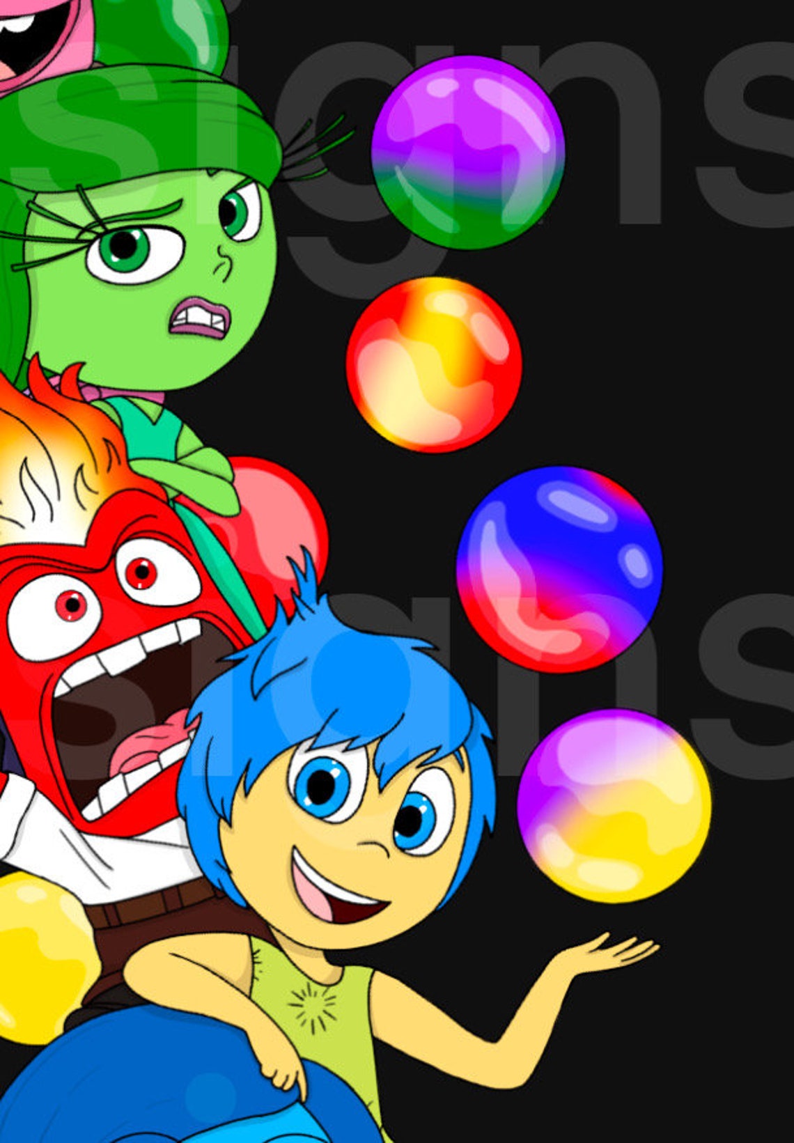 Cartoon Emotions Art Print: Playful Character Poster (digital Download ...