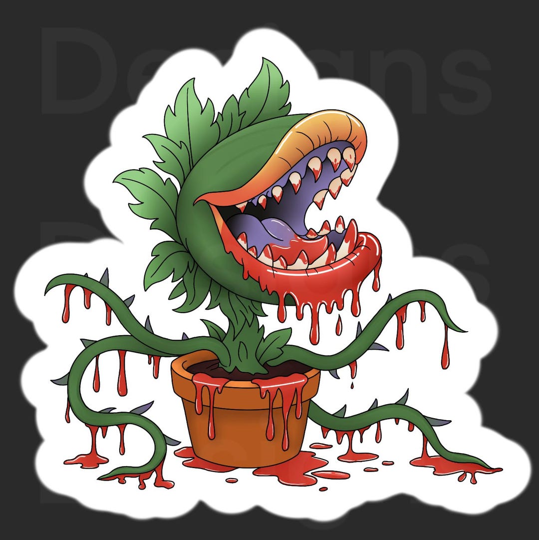 Gory Monster Plant Sticker: Creepy Carnivorous Plant - Etsy