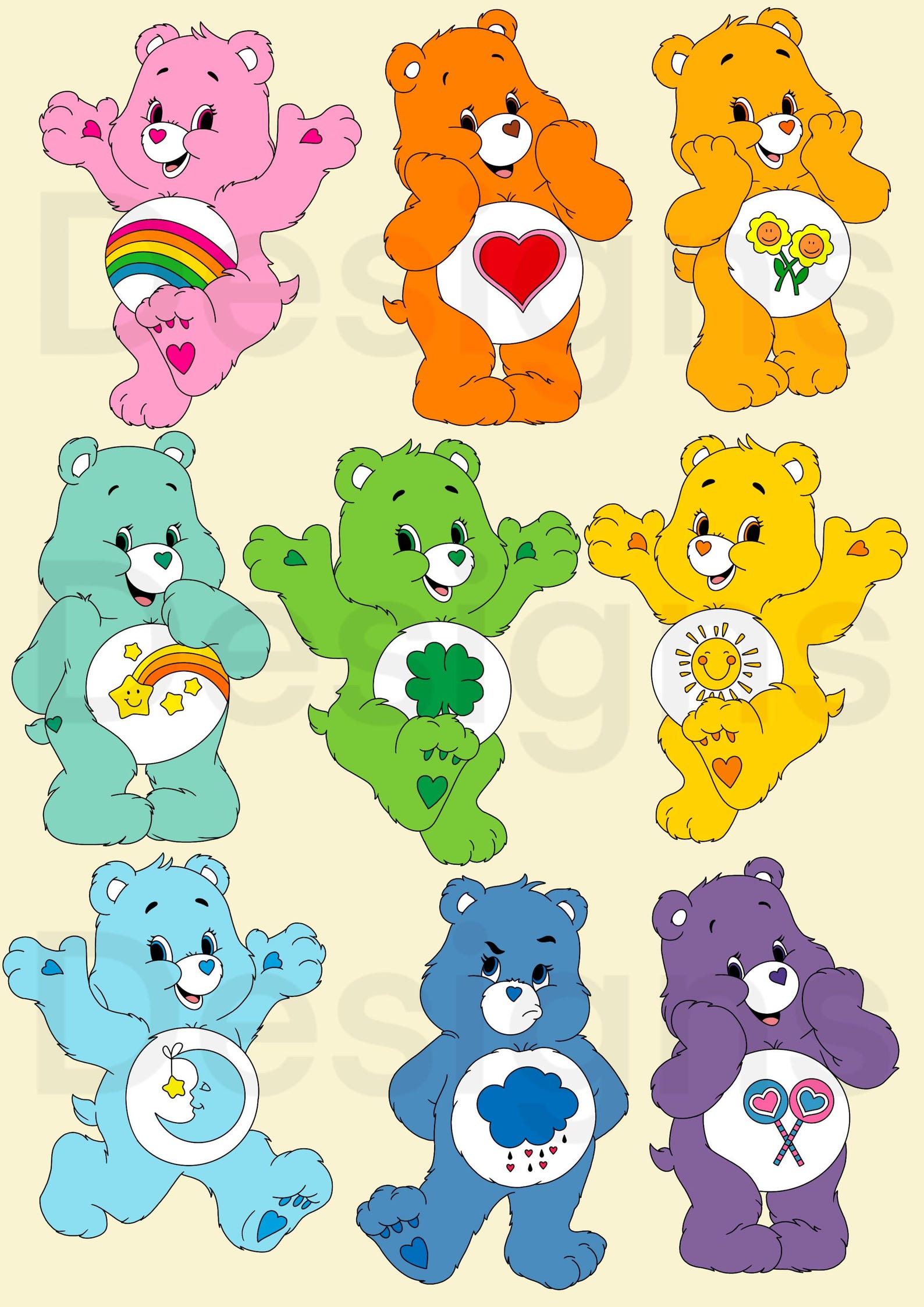 Caring Bear Digital Stickers | Decor, Crafting & Scrapbooking, Fun ...