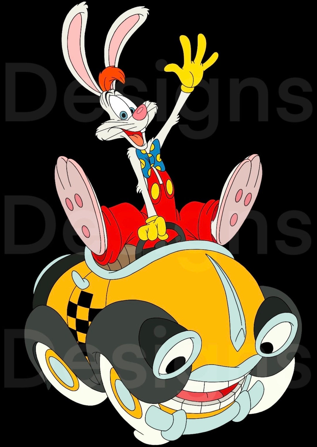Cartoon Rabbit in Cab: Playful Art Print (digital Download) - Etsy