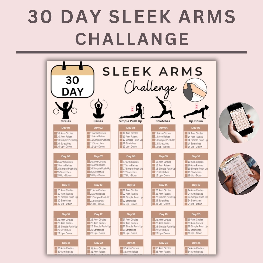 30 Day Sleek Arm Workout Challenge - at Your Home or Office - Toned Arm ...