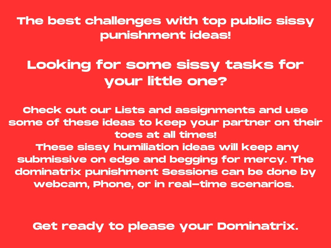 30 Public Sissy Humiliating Tasks - Guide for Sissies - Femdom ...