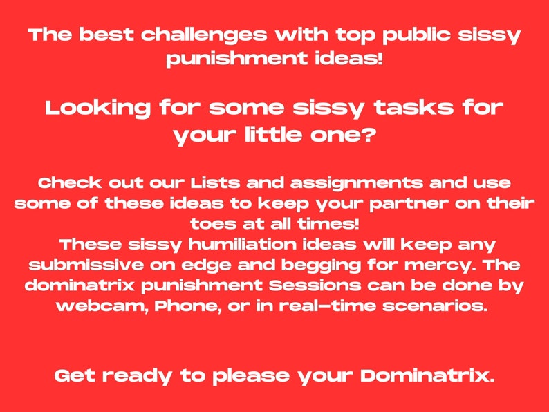 30 Public Sissy Humiliating Tasks - Guide for Sissies - Femdom ...