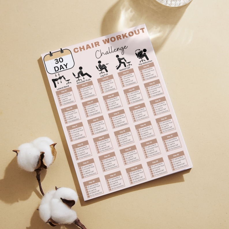 30 Day Chair Workout Challenge - Home Office Yoga Guide - All Body ...