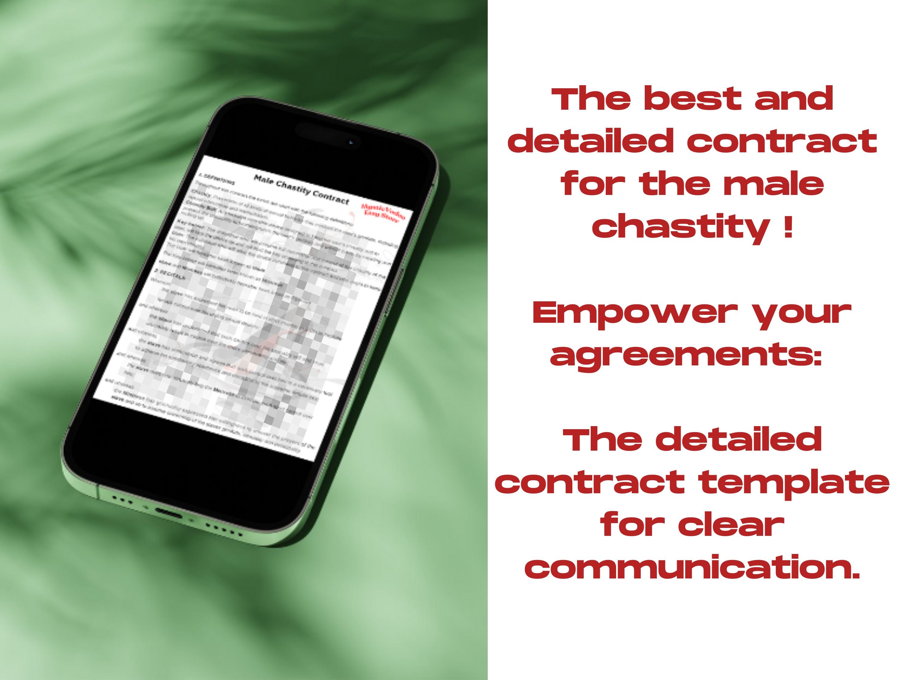 Contract of Male Chastity - for Submissives and Mistress - Domination and Humiliation Rules ...