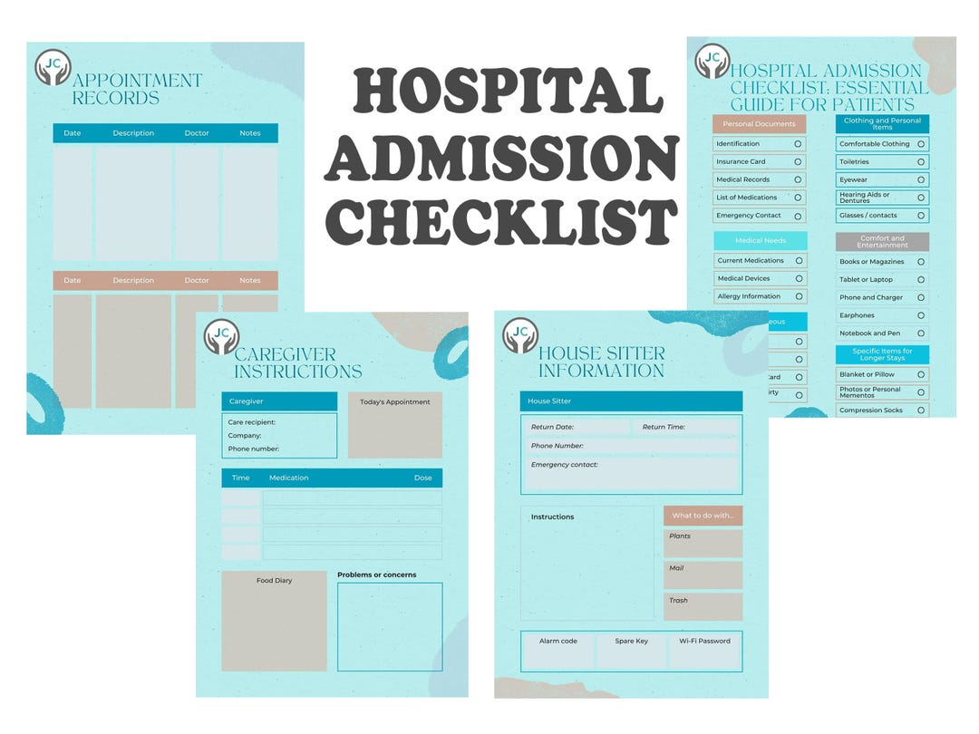 Hospital Admission Checklist PDF Instant Download Stay Organized and ...